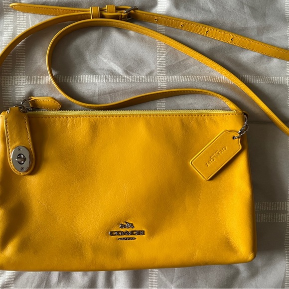 Coach | Bags | Coach Yellow Leather Crossbody Bag | Poshmark